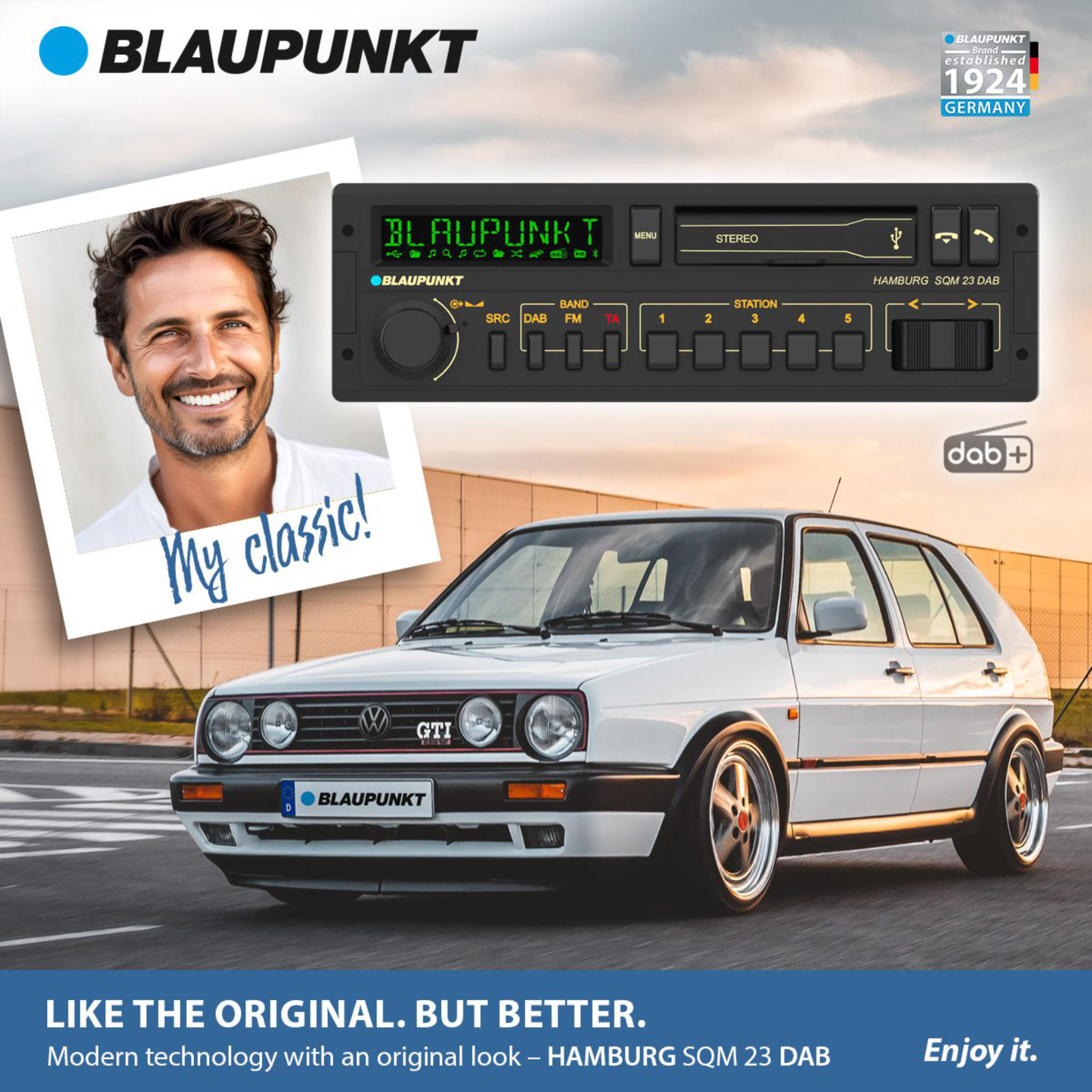 Blaupunkt Hamburg SQM 23 DAB retro 80s car radio with Bluetooth DAB USB ...