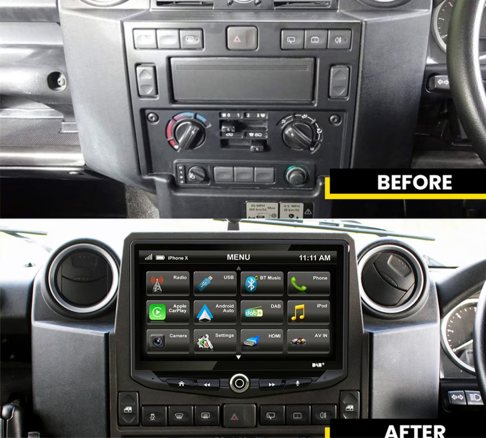 Stinger HORIZON10 Land Rover Defender Puma 10-inch multimedia ...